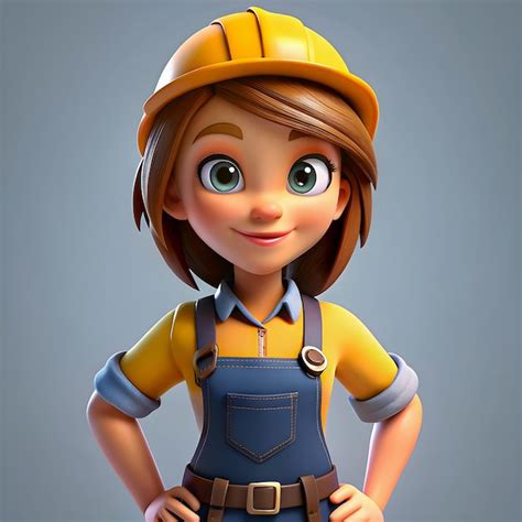 3d Rendered Cartoon Illustration Of A Female Labor Representing International Labor Day