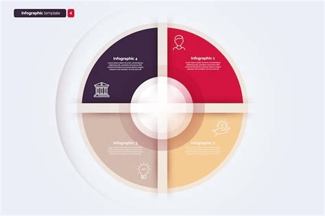 Premium Vector Four Option Cycle Infographic Chart Vector Illustration