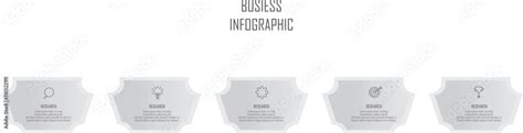 Modern Infographic Business Diagram Chart With 5 Step Data Visualization Presentation Chart For