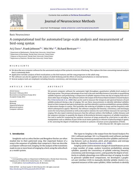 Pdf A Computational Tool For Automated Large Scale Analysis And