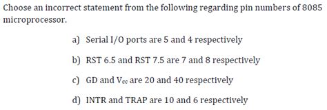 Mcq On 8085 Microprocessor Architecture With Solution Page 2 Of 3