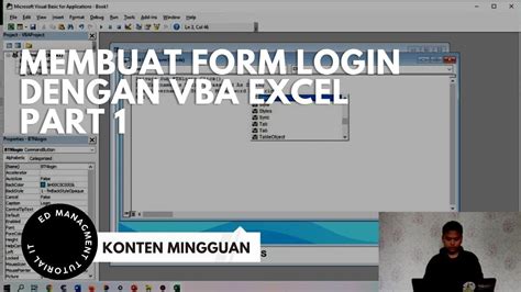Membuat Form Login Dengan Vba Excel Part 1 Youtube
