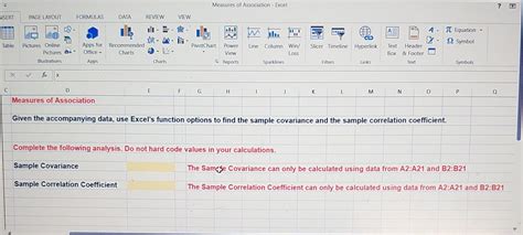 solved given the accompanying data use excel s function
