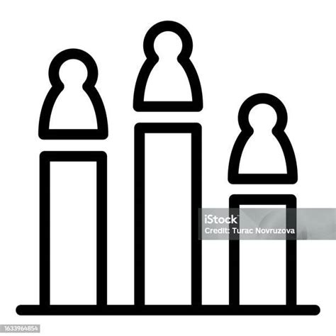 플레이어 등급 라인 아이콘입니다 대회 순위 토너먼트 우승자 연단 기호 흰색 배경에 윤곽선 스타일 픽토그램 스포츠 사인 모바일 컨셉 웹 디자인 벡터 그래픽 1위에 대한 스톡