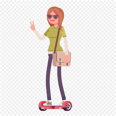 卡通平衡车女子矢量图png图片素材下载图片编号7712721 Png素材网
