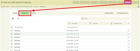 How Can I Edit Columns Of Response Forms Questback Academy