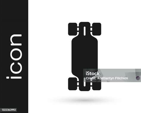 흰색 배경에 고립 된 블랙 롱 보드 또는 스케이트 보드 순양함 아이콘 익스트림 스포츠 스포츠 장비 벡터 거리에 대한 스톡 벡터 아트 및 기타 이미지 Istock