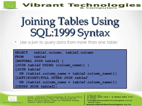 Sql Introduction To Displaying Data From Multiple Tables