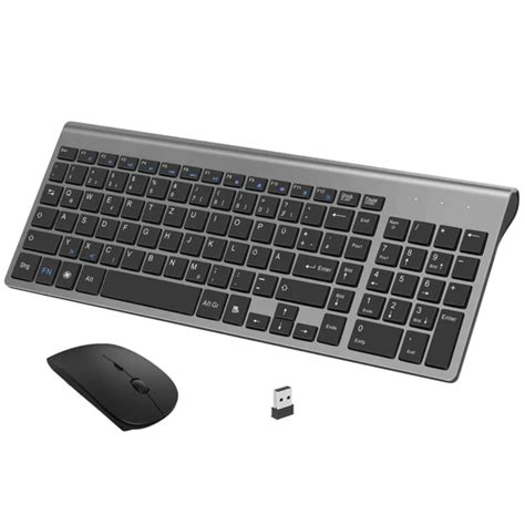 Wngpng German Wireless Qwertz Keyboard And Mouse Combo Ultra Slim 2 4g Silent Compact Scissor