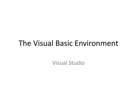 Ppt Introduction To Visual Basic Programming Powerpoint Presentation Id 3480398