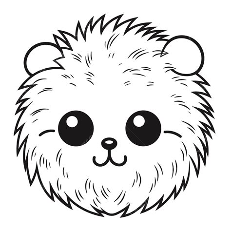 이 사랑스러운 고슴도치 머리를 흰색 아웃라인 스케치 그림으로 색칠하세요 벡터 폼폼 그리기 폼폼 개요 폼폼 스케치 Png 일러스트 및 벡터 에 대한 무료 다운로드