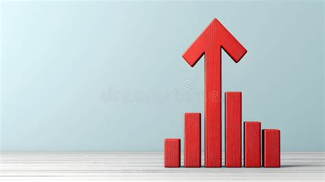 Dynamic Growth Red Arrow Ascending Over Bold Bar Graph Illustrating Rising Trends And Progress