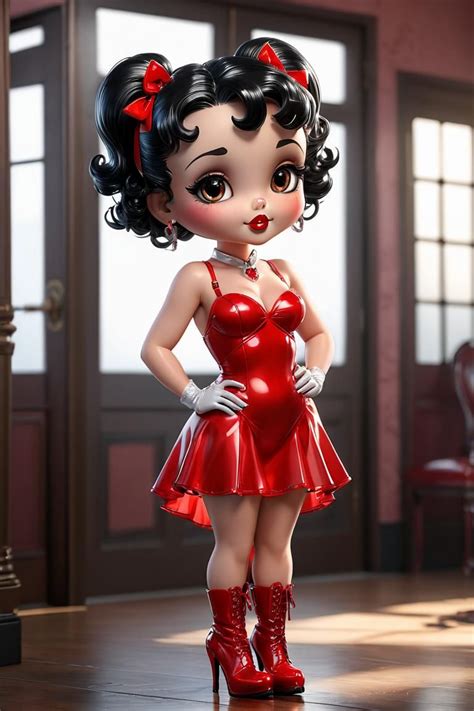 Betty Boop Figurines Betty Boop Art Animated Women Lady In Red