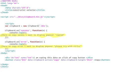 Jquery I Want To Add Popover On Button Success Of Copy Of Text In Div