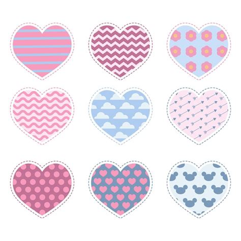 Premium Vector Vector Set Of Heart Shaped Stickers