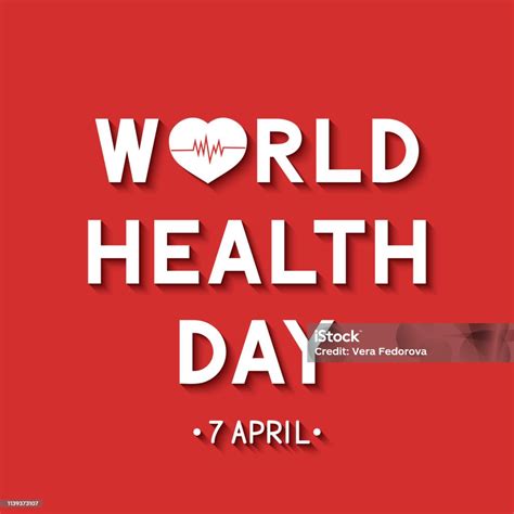 빨간색 배경에 마음과 심장 박동 세계 건강의 날 3d 레터링 의학 및 의료 타이포 그래피 포스터입니다 벡터 일러스트입니다 인사말 카드 배너 기호 전단지에 대 한 템플릿을