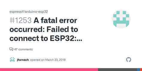 A Fatal Error Occurred Failed To Connect To Esp32 Invalid Head Of