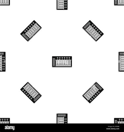 Electronic Synth Pattern Seamless Black Stock Vector Image And Art Alamy