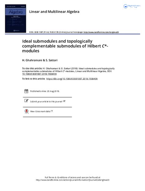 Pdf Ideal Submodules And Topologically Complementable Submodules Of
