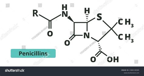 Penicillin Chemical Structure Vector Illustration Stock Vector Royalty Free 2380136585