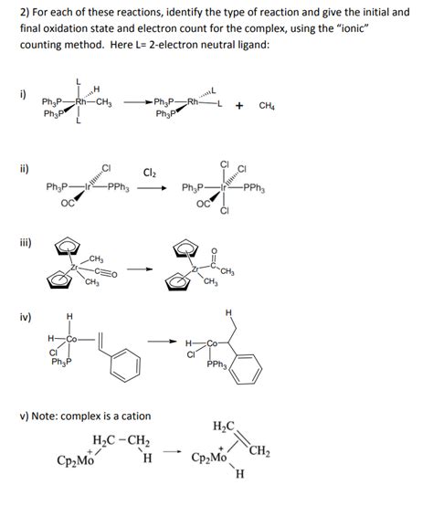 [solved] 3 I Give Electron Counts For Each Of The Metal Complexes In Course Hero