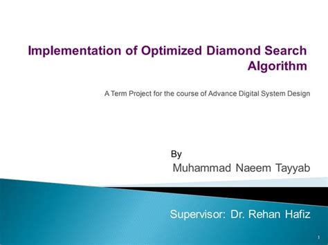 Implementation Of Optimized Diamond Search Algorithm Pdf