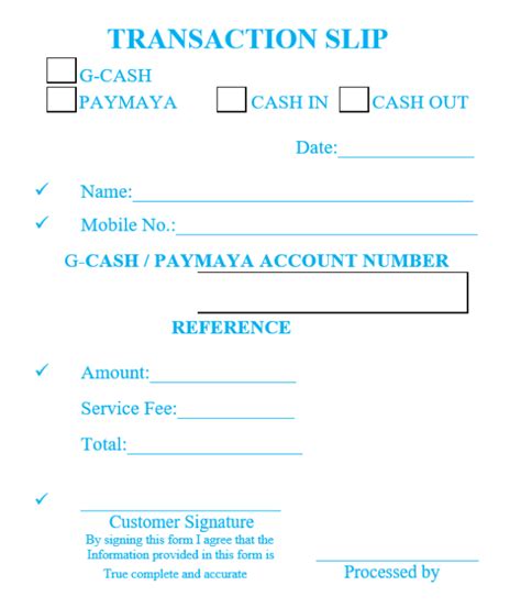 Gcash Transaction Slip 100 Sheets By 10 Pads 9cmX7cm Lazada PH