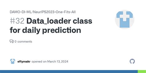 Dataloader Class For Daily Prediction · Issue 32 · Damo Di Ml
