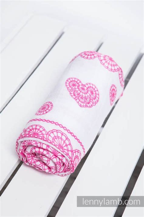Lenny Lamb Muslin Square Iced Lace Pink And White Lollipop Sky