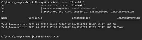 how to enable azure blob storage versioning · jorge bernhardt