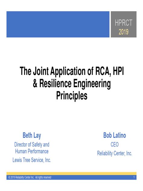 The Joint App Of Rca Hpi And Resilience Engineering Principles Pdf