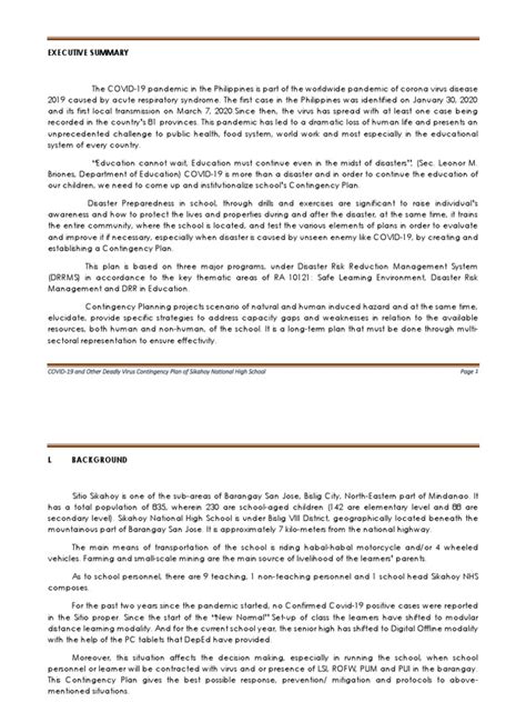 Sikahoy Nhs Covid 19 Contingency Plan Pdf Emergency Management