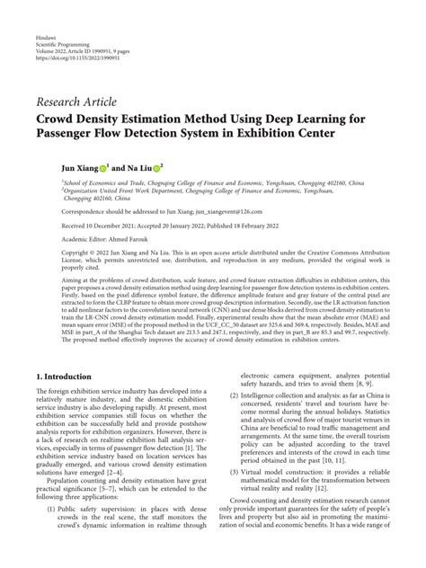 Pdf Crowd Density Estimation Method Using Deep Learning For Passenger Flow Detection System In
