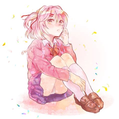 Rule 34 1girls Blue Skirt Doki Doki Literature Club Female Female