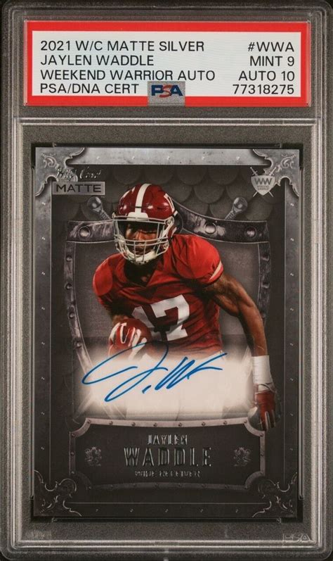 Jaylen Waddle Autographed Signed 2021 Wild Card Matte Silver Rookie Psa