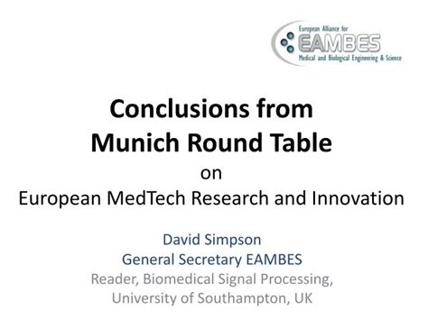 Ppt Conclusions From Munich Round Table On European Medtech Research