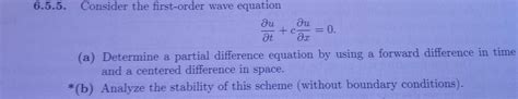 Consider The First Order Wave Equation U Tc U