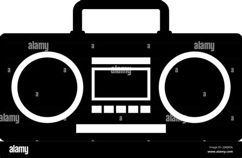 Cassette Player Boombox Ghetto Blaster Flat Vector Icon Illustration