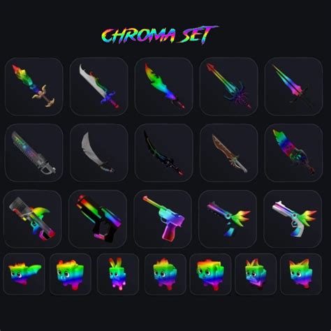 Chroma Set Mm2 Facas Murder Mystery 2 Roblox Dfg