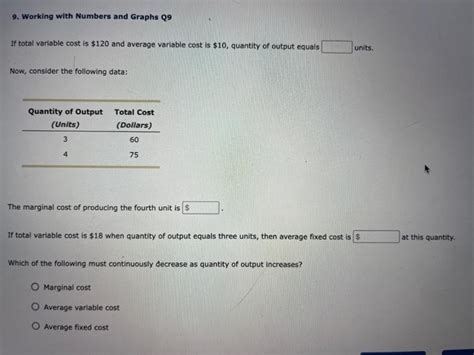solved 9 working with numbers and graphs q9 if total