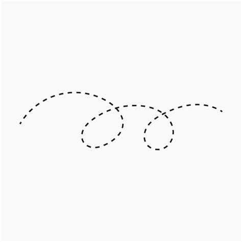 Gebogene Gestrichelte Linie Premium Vektor