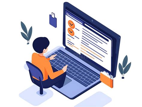 Isometric Man Working Laptop Programming Code Interface Design Software Stock Illustration