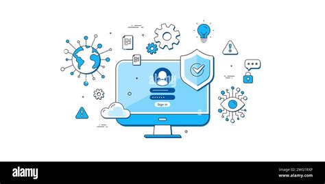 cyber security access icons protect cloud data approved login page