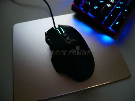 Gaming Computer Mouse With Backlight Computer Mouse On The Desktop Stock Image Image Of