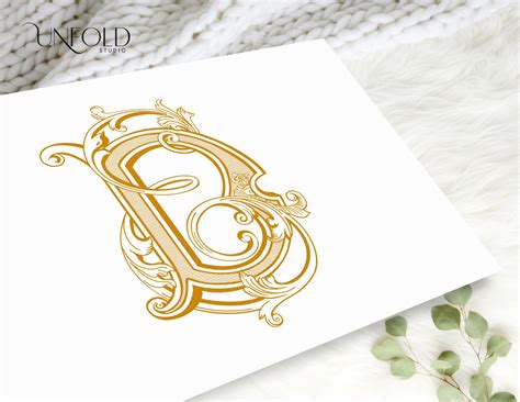 D E Name Initials Vintage Monograms Wedding Monogram Duogram Digital Interwoven Letters