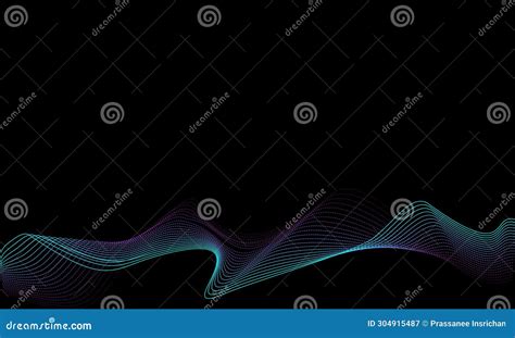 Science Technology And Digital Communication Concept Flowing Lines And Dot Green And Blue