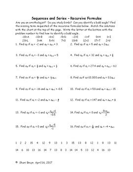 Sequences And Series Recursive Formulas By We Re Bruyn Math TPT
