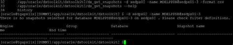 snapshot not reporting from dxtoolkit command delphix products