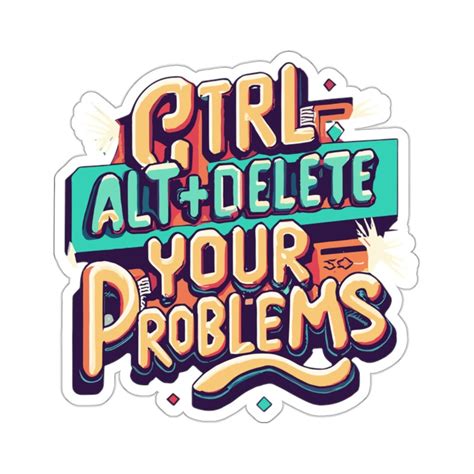 Ctrl Alt Del Your Problems Retro Pixel Revival Sticker Etsy