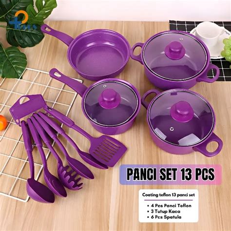 Jual Cookware Panci Set Wajan Penggorengan Spatula Set Isi Pcs Set Frypan Saucepan Shopee